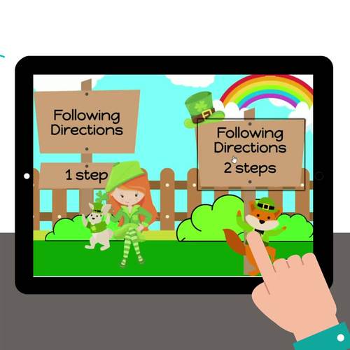 St Patricks Day Following Directions Spatial Concepts BOOM CARDS