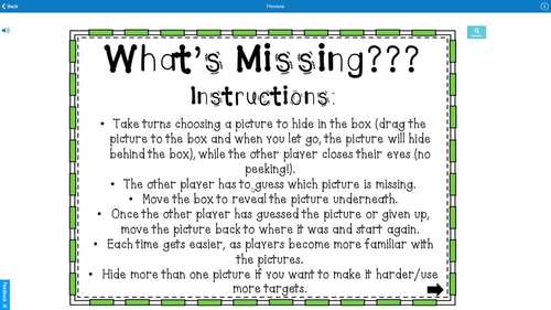 BOOM CARDS - What's Missing Articulation - Later Developing Sounds