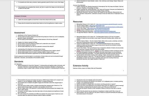 Islamic Art Lesson Plan + Slides Grades 3-8 by Teach Art History