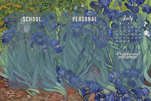 Van Gogh Computer Background Wallpaper/ Desktop Organizer with Icons