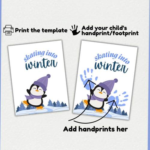 Winter Handprint Art | Penguin Template | Winter Craft | Winter Activities