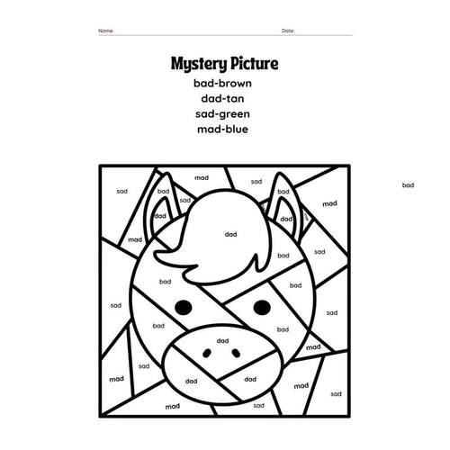CVC Rhyming Mystery Pictures | Phonemic Awareness & Word Families