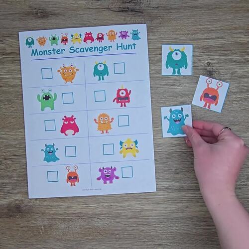 Monster Scavenger Hunt by HH Fun and Learning | TPT