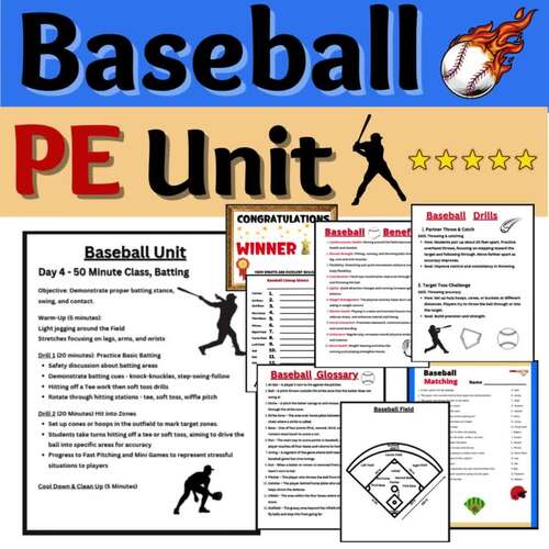 Baseball Unit PE Physical Education Class Lesson Plans Softball Resource
