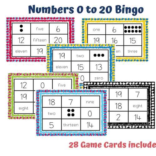 Numbers to 20 Bingo with Words and Pictures by Mathful Learners | TPT