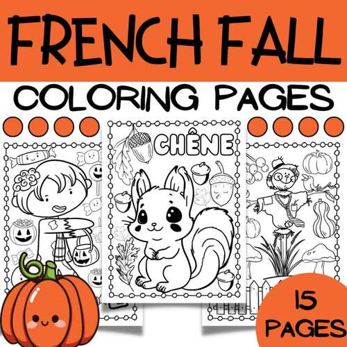 French Fall Coloring Pages | Feuilles de coloriage d'automne septembre