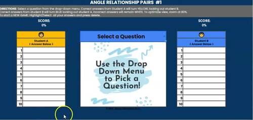 Angle Relationships 2 Player Game by Abaco Education Zone | TPT