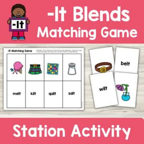-lt Ending Blends Phonics Matching Game Reading Center Station | 1st ...