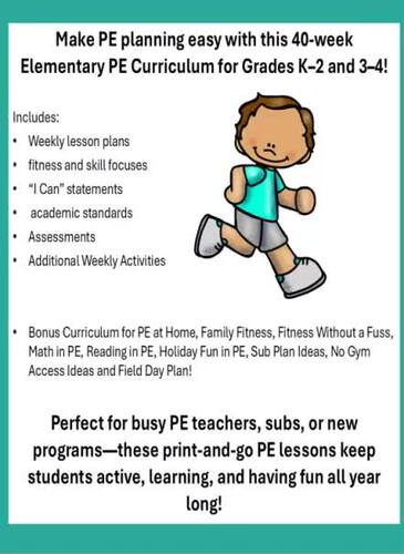 Complete 40-Week Elementary PE Curriculum by Ready Set PE | TPT