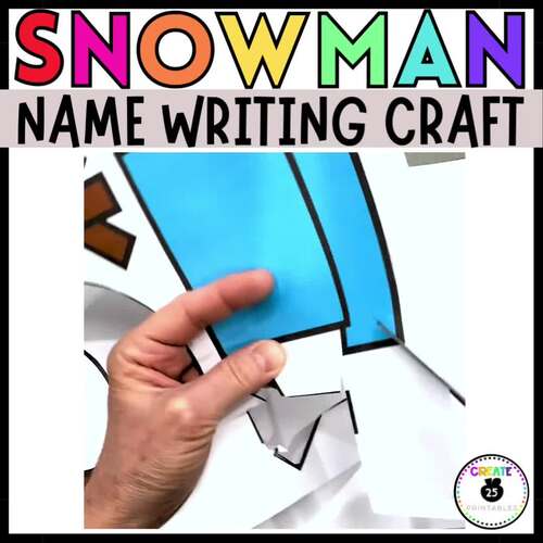 January Craft | Snowman Name Craft | Snowman Craft Kindergarten | TPT
