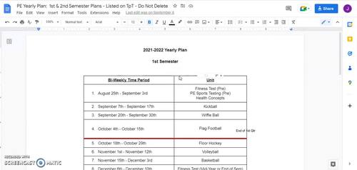 PE 1st Semester Unit Bundle by Coach Smith's Store | TPT