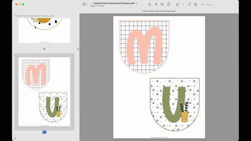 Instrument Posters | Potted Plants Music Room Decor by musicpluscoffee