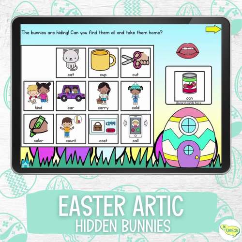 Easter Articulation Boom Cards™ Find the Hidden Bunnies F V K G | TpT
