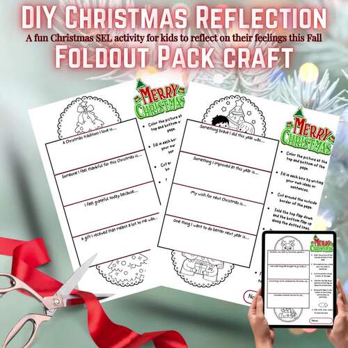 Christmas Reflection Foldout Worksheets |Coloring &SEL Writing Prompts ...