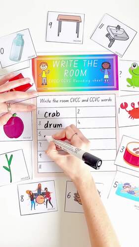 CCVC & CVCC Write the Room Game – Phonics Segmenting, Spelling ...