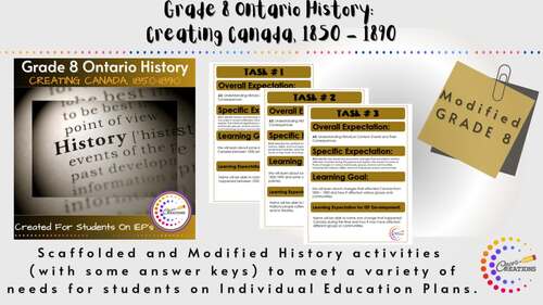 Grade 8 | History Strand A | Modified | Differentiated | Ontario Curriculum