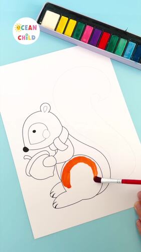 Fun Squirrel Fall Craft Printable Nature Leaves Woodland Animal ...