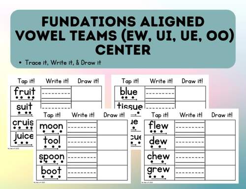 Fundations Aligned Vowel Teams Centers Bundle by Ms Beh in K | TPT