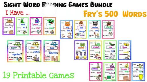 Fry's Sight Word Games A BUNDLE I Have Who Has Games by Aussie Waves