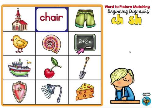 Beginning Digraphs CH SH Boom Cards Game by Busy Bee Studio | TPT