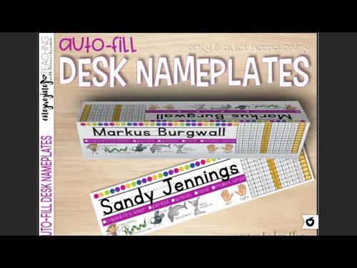 Back to School - Desk Nameplate - Desk Name Tag - EDITABLE by Traci Clausen