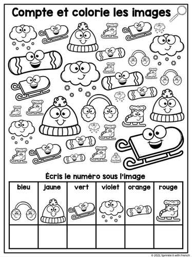 French Winter Math Activities by Sprinkle it with French | TPT