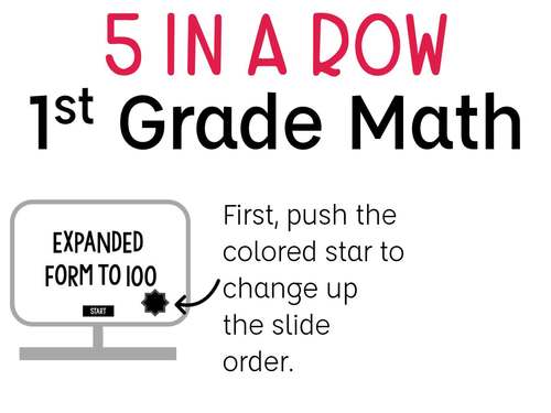 1st Grade Math Games 5 in a Row Number Sense Place Value Addition ...