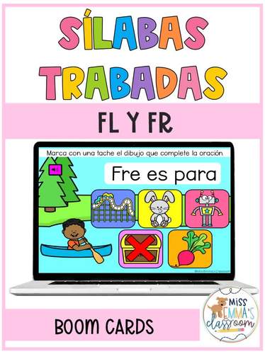 Sílabas trabadas Fl y Fr Boom Cards | Digital Blends in Spanish | TPT