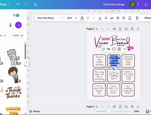 Editable 2026 Vision Board Bingo | Canva Template & Printable | New ...