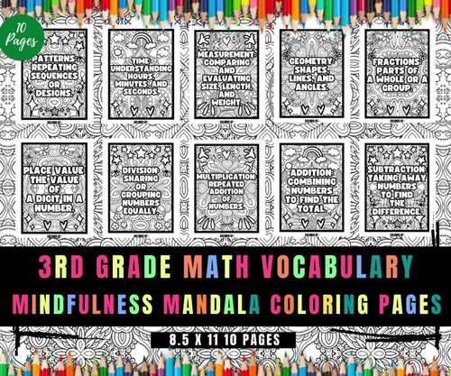 3rd Grade Math Vocabulary, Math Activities Morning Work Coloring Pages ...