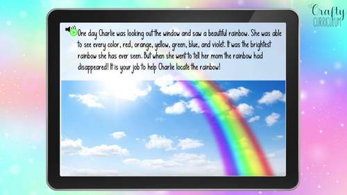 Rainbow Digital Escape Room Preschool, Prek, Kindergarten Math and Literacy