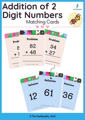 Matching Card Activity: Addition of 2 Digit Numbers by The Mathpedia