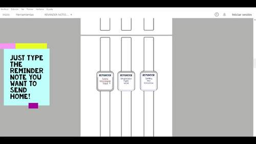 Editable Parent Reminder Notes | Recordatorios para padres | Spanish