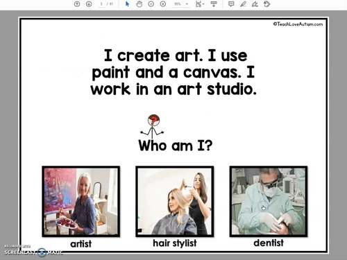 Wh-Question WHO Context Clues Digital Task Cards by Teach Love Autism