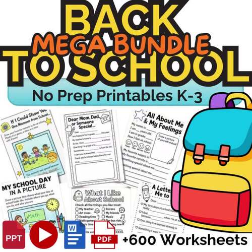 Back to School Activities Bundle Worksheets Coloring SEL First Week ...