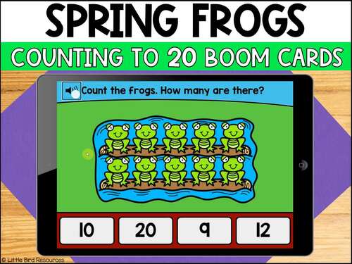 Spring Frog Counting to 20 Boom Cards | Numbers 1-20 Kindergarten Math ...