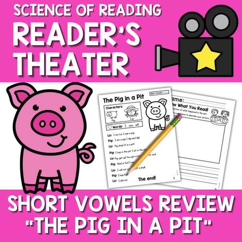 CVC Decodable Readers Theater Short Vowels Review | Phonics Activity ...