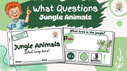 What Questions Mini Book (Jungle Animals Sentence Frame: "It's a + noun!)