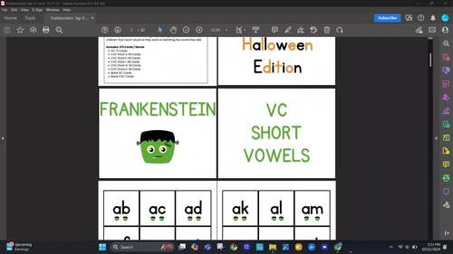 Blending VC Words Phonics Review | CVC Short Vowel Consonant Words ...