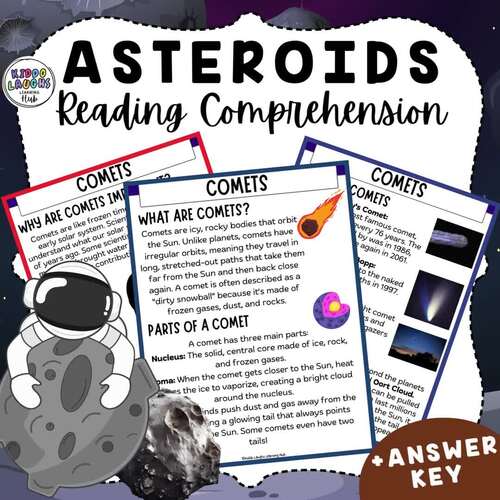 Asteroids Reading Comprehension Worksheet | Outer Space Astronomy Text ...