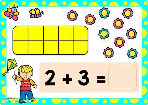 Ten Frame Addition Boom Cards™ Distance Learning Spring by Creating 4 ESL