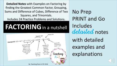 Factoring Polynomials Guided Notes PDF by Teaching from A-Z | TPT