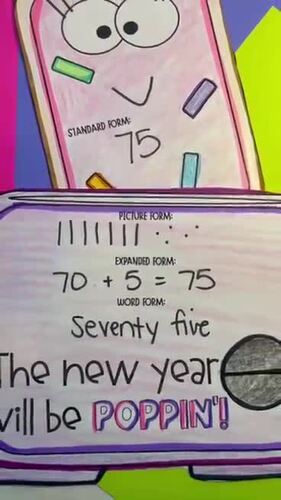 New Year Math Place Value Craft by The Teaching Diva Corner | TPT