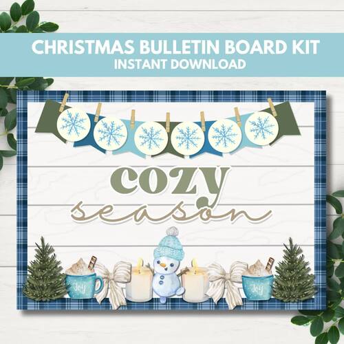 Cozy Season Winter Vibes | Winter Bulletin Board Kit | Christmas ...