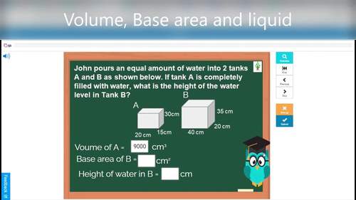 Volume, Base area and Liquid boom card by SG Math Guru | TPT