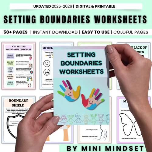 Setting Boundaries Worksheets for Kids | Social Emotional Learning SEL ...