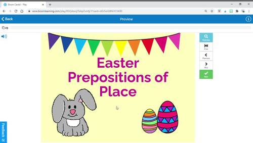 Easter Prepositions of Place Boom Cards by Love 2 Learn English | TpT