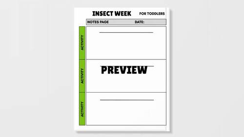Editable Insect Week Activities and Planner Toddler Canva Template 2 ...