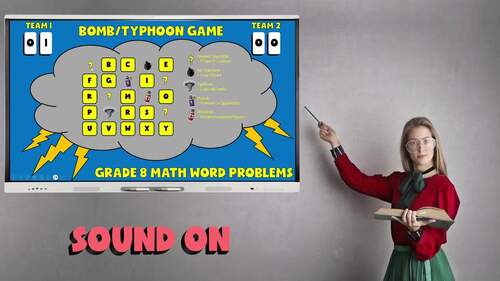 Discount Word Problems BOMB TYPHOON Game - Grade 7 No Prep Math Activity