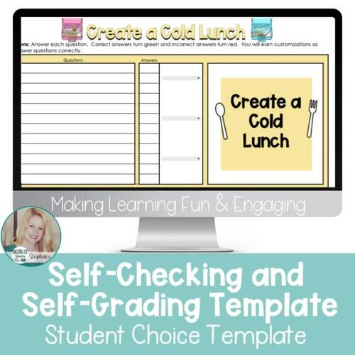 Create a Cold Lunch Self-Checking Template Digital Resource Activity Vol. 6